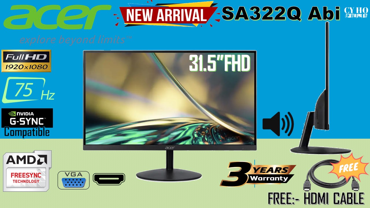 ACER SA322QU A Ultra Slim 31.5"QHD-75hz IPS / SA322Q FHD-75hz IPS / 27 ...