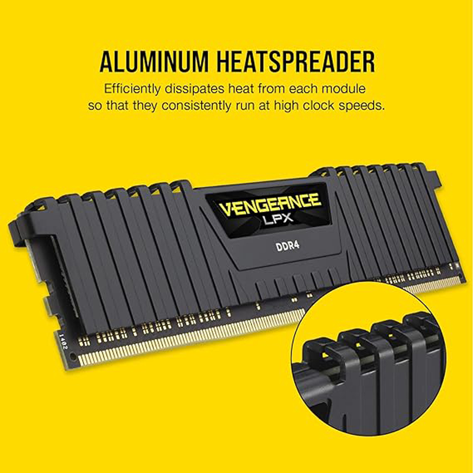 Corsair VENGEANCE LPX DDR4 64GB (2x32GB) 3600MHZ / 3200MHZ BLACK Kit ...