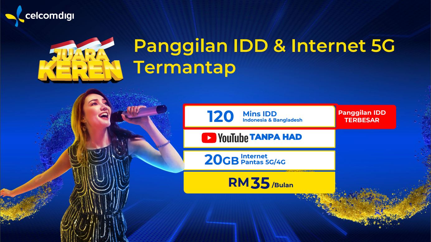 Celcom prepaid sim card 5G Edisi Biru unlimited internet tanpa had ...