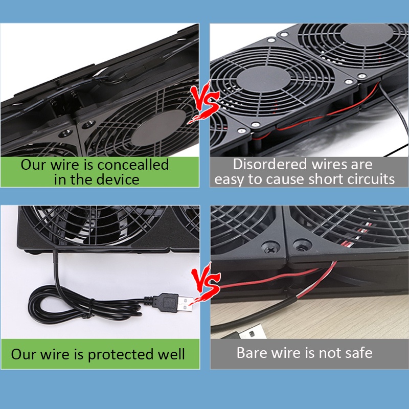 🔥1800RPM USB Router Cooling Fan Powerful WiFi Modem Cooling Rack For TV ...