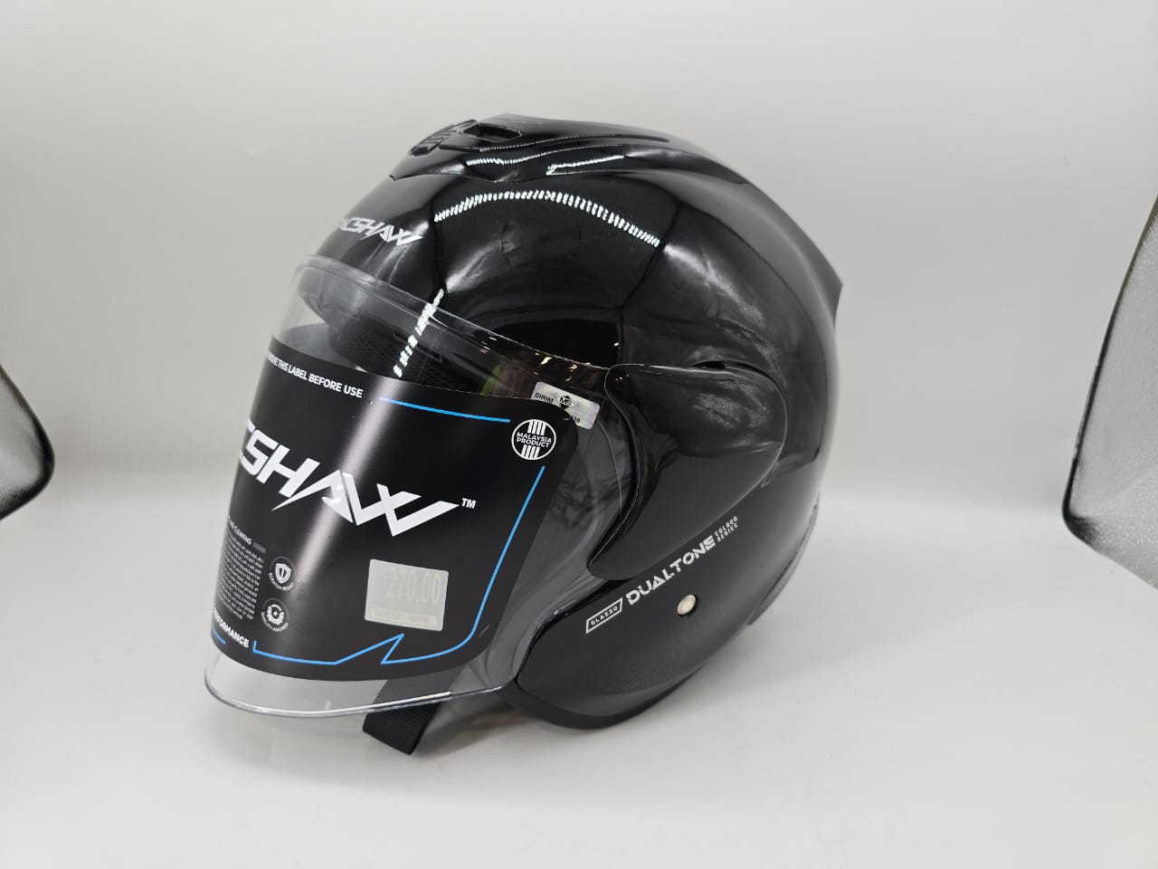 Original GRACSHAW GLAZZO DUAL TONE BLACK/GREY OPEN FACE HELMET (Direct ...
