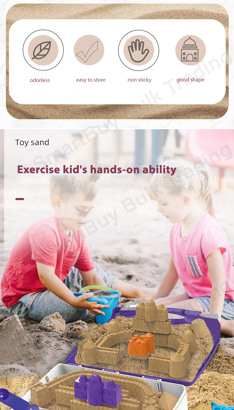 Dynamic Sand Children Castle Construction Toy with Storage Sandbox ...