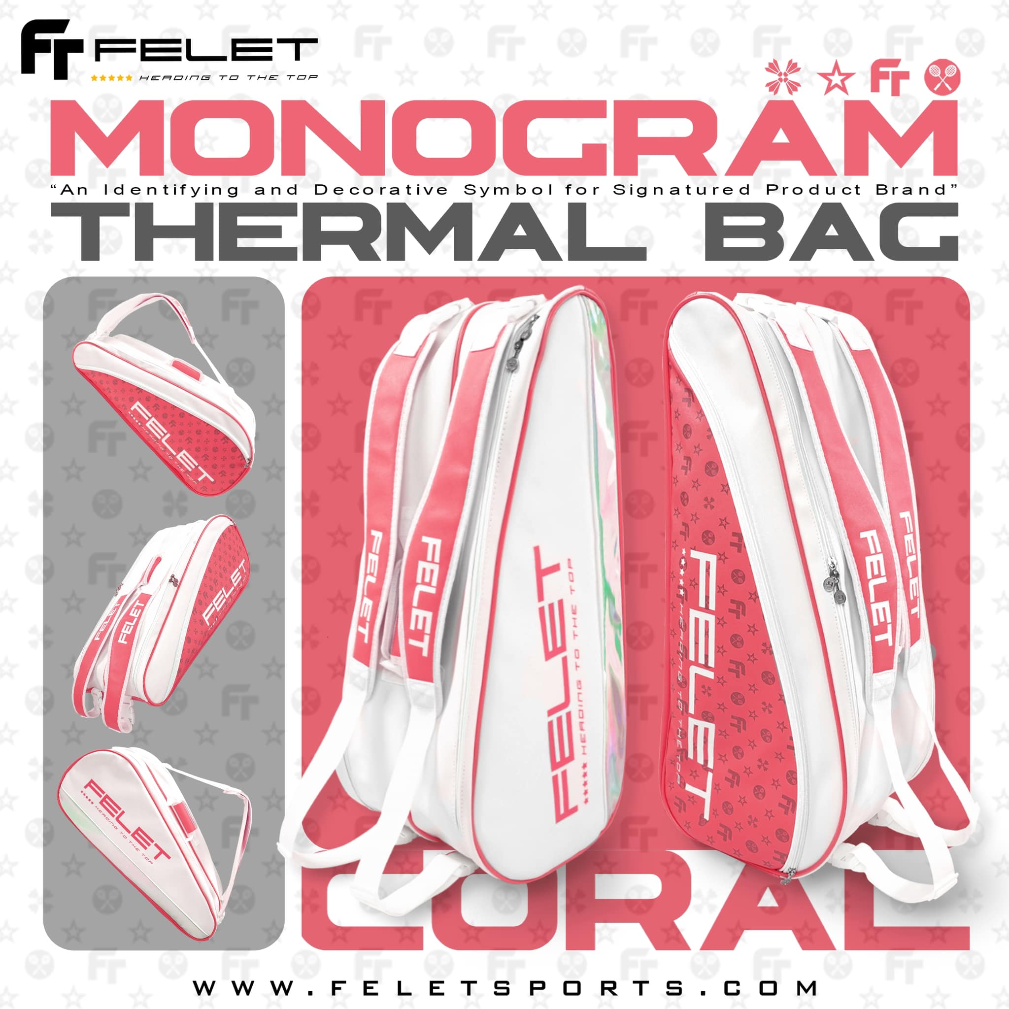 FELET MONOGRAM THERMAL BAG Badminton Racket Bag Backpack Racket Bag ...
