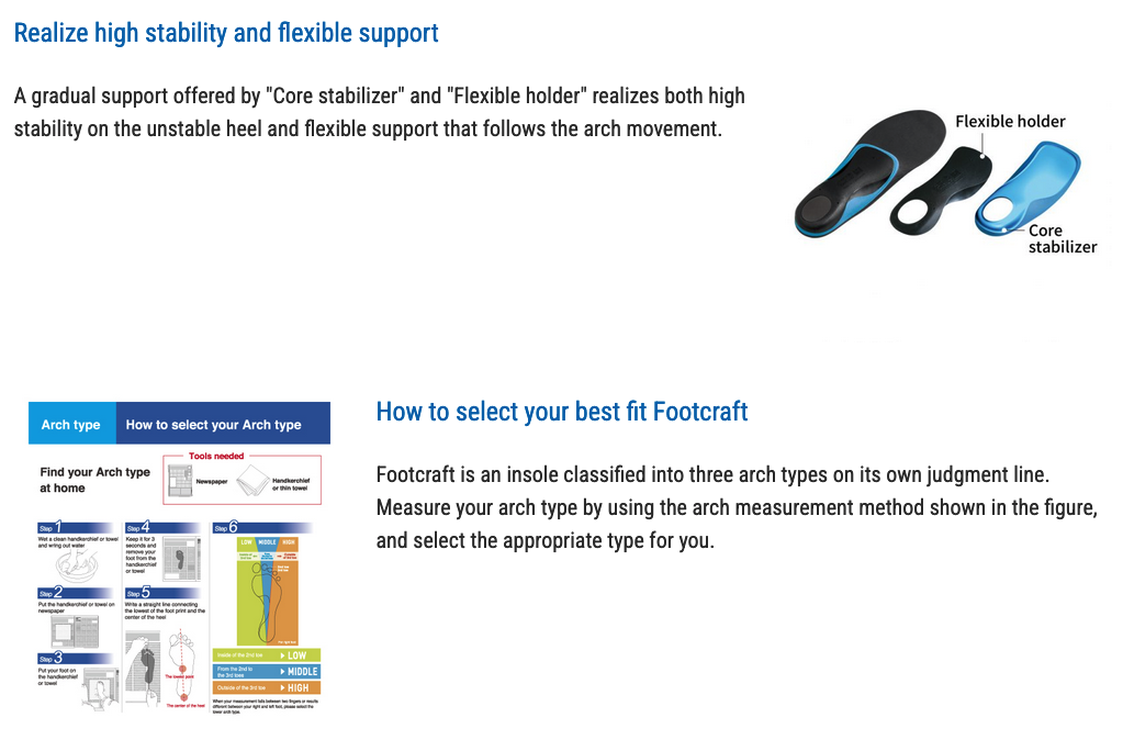 ZAMST Footcraft Standard | Personalized Arch Support Insole for Plantar ...