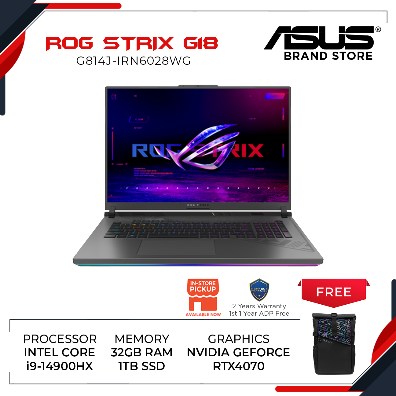 Asus ROG Strix G18 G814J-IRN6028WG 18'' QHD+ 240Hz Nebula Gaming Laptop ...