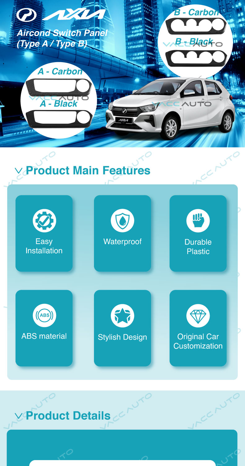 Perodua Axia 2nd Gen 2023 - 2025 A300 Aircond Switch Panel Type A Or ...