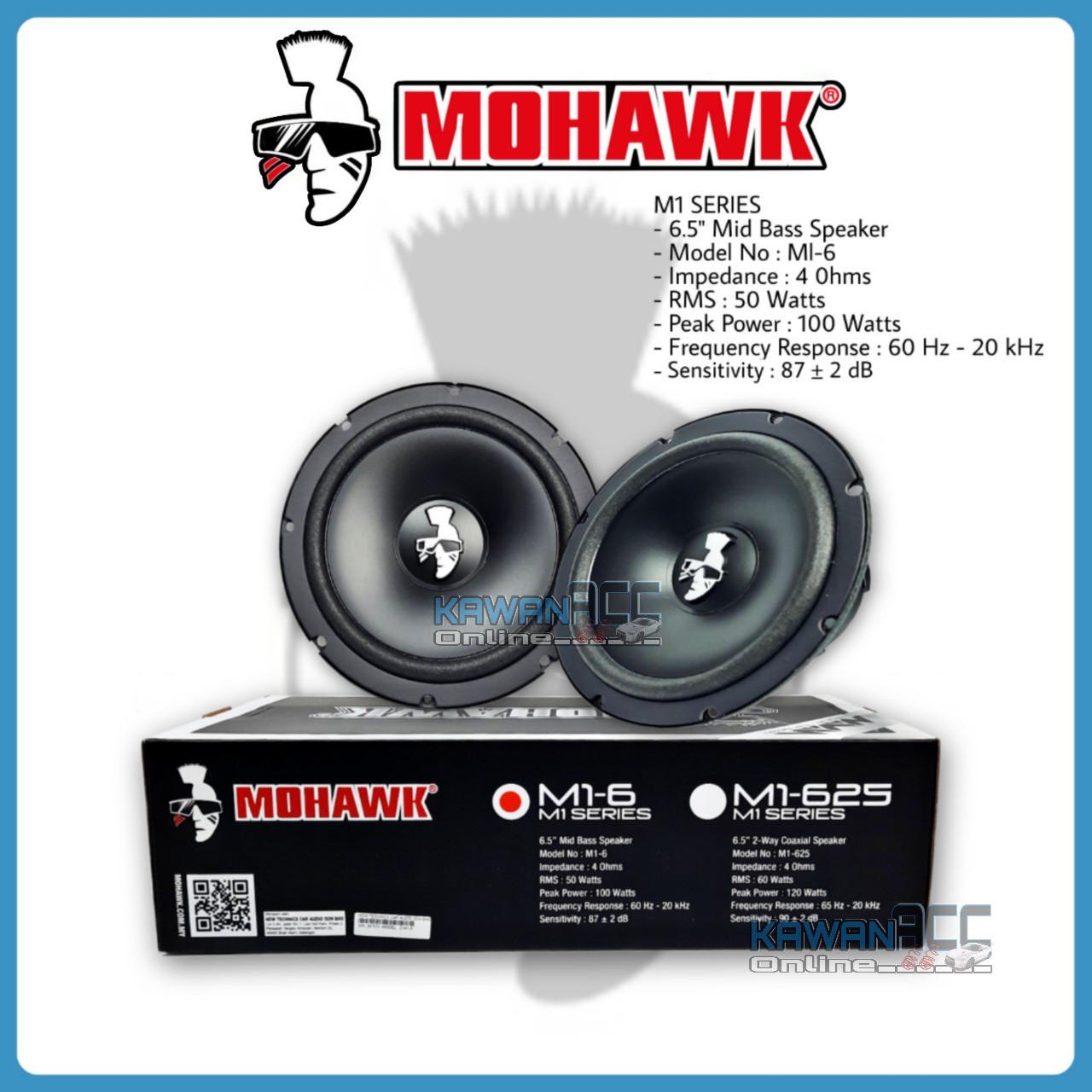 MOHAWK 6.5 Bass Mid Speaker PRO/MS/M1 Series M1-6 for Proton,Perodua ...