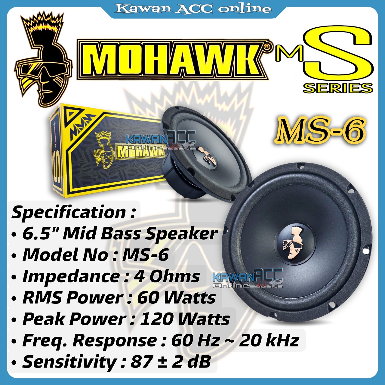 MOHAWK 6.5 Bass Mid Speaker PRO/MS/M1 Series M1-6 for Proton,Perodua ...