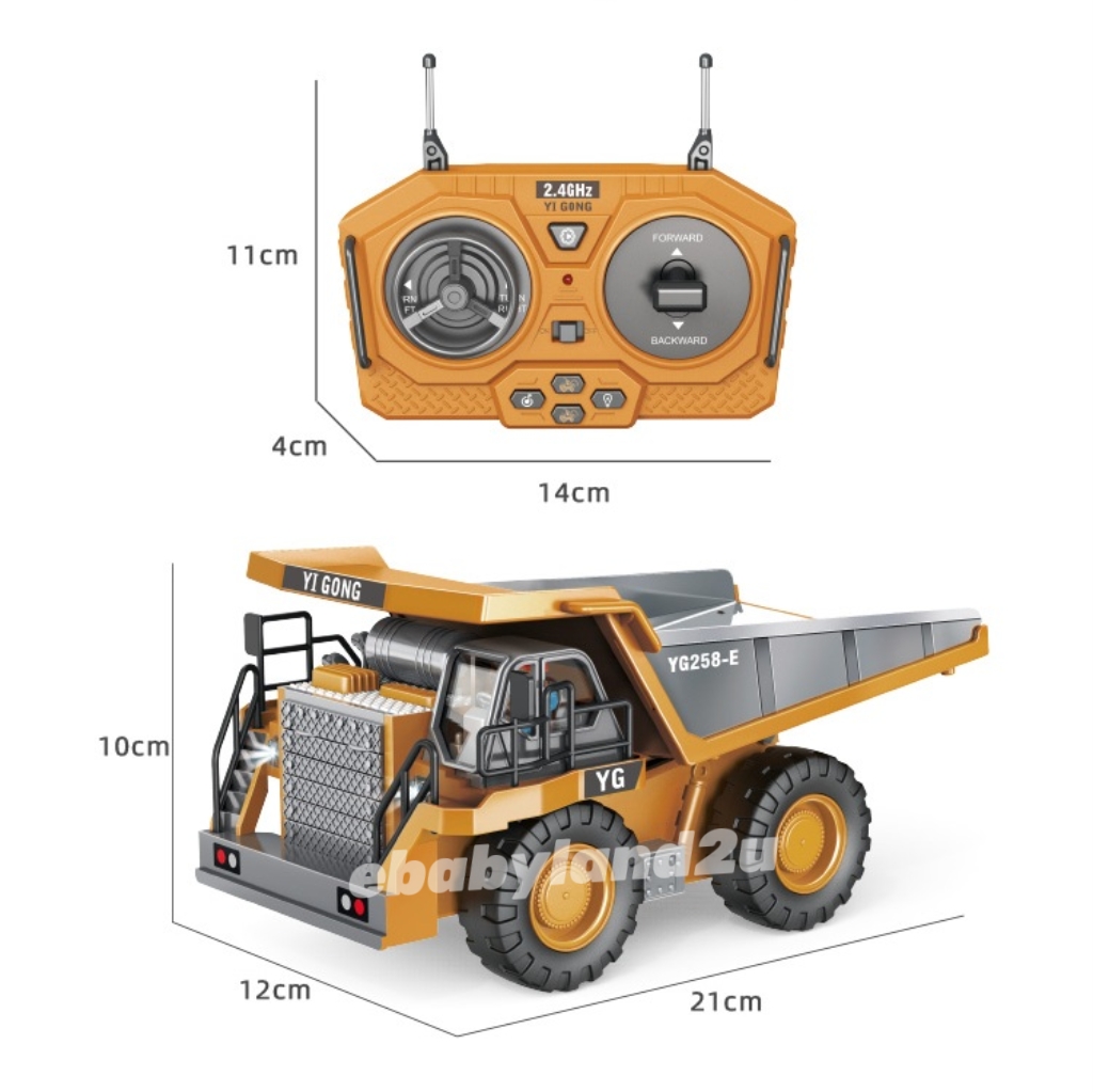 1:20 11Ch RC Excavator YIGONG 2.4Ghz Remote Control Construction Series ...
