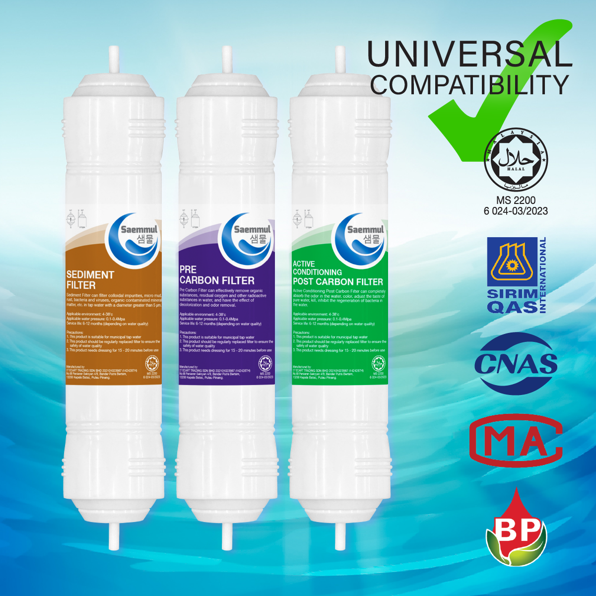 SAEMMUL 11”I MINERAL WATER FILTER SET 3 STAGE HALAL COMPATIBLE FOR ...