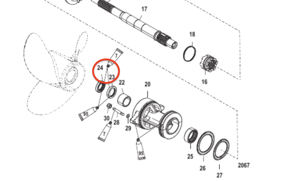 26-70080 / 26-70081 Seal for Mercury Outboard 60HP to 115HP - 8M0205728 ...