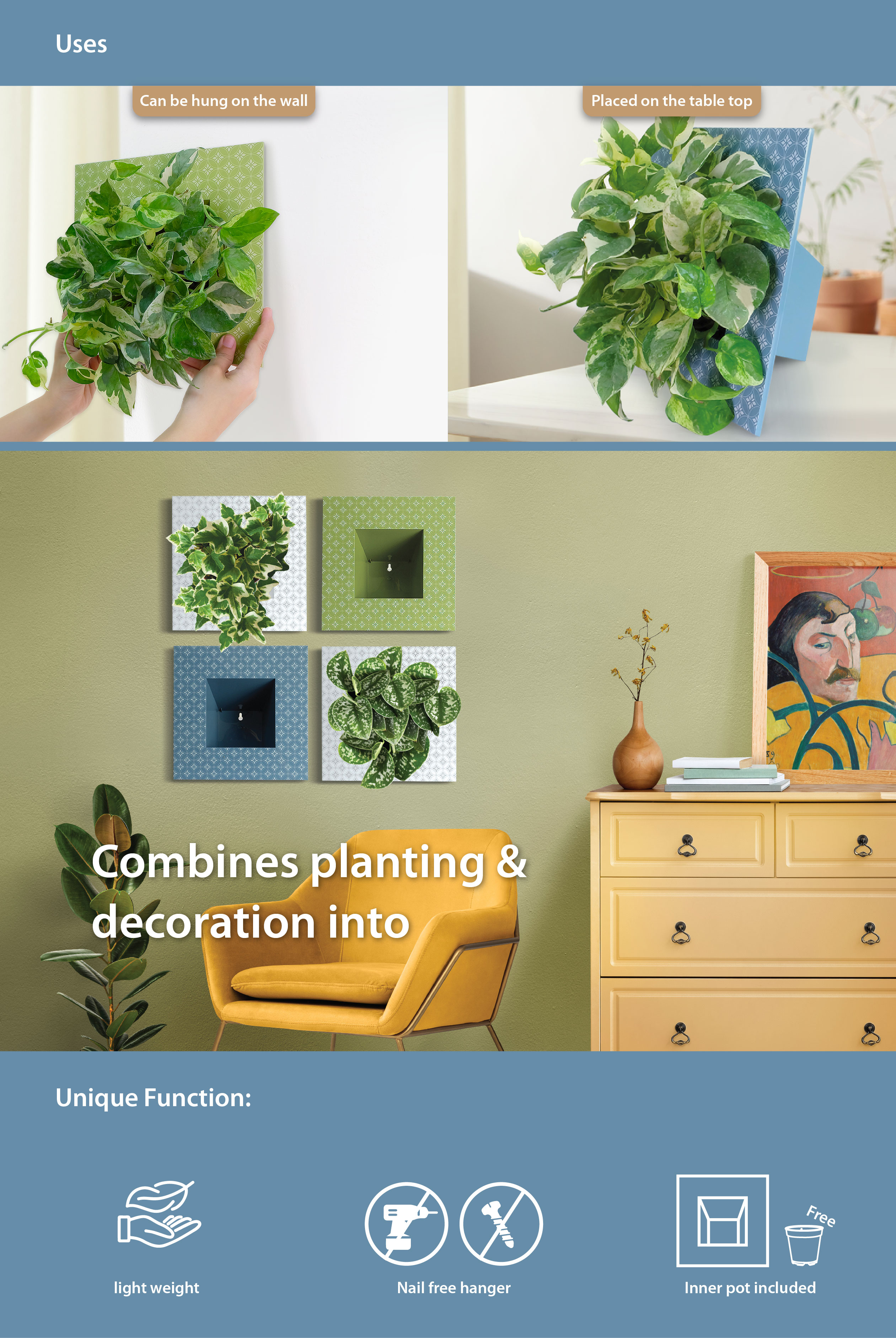 Baba Official | Baba FP-220 Frame Pot - For Indoor and Outdoor Plant | Flower pot / pasu bunga ...