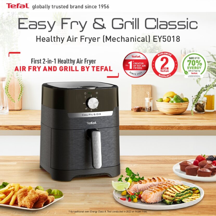 Tefal Ultra Fry Healthy Air Fryer 4.2L | EY111B40 EY111B Grill Toast Pizza 空氣炸鍋 Penggoreng Udara ...