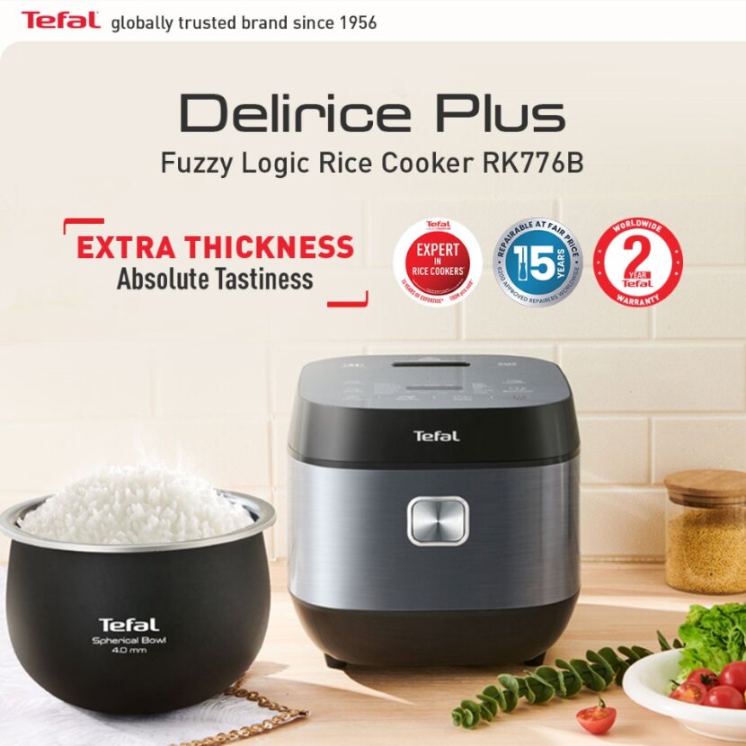 Tefal 1.8L RK776B Delirice Plus AI Smart Rice Cooker | RK776B65 Porridge Cooker Periuk Nasi ...