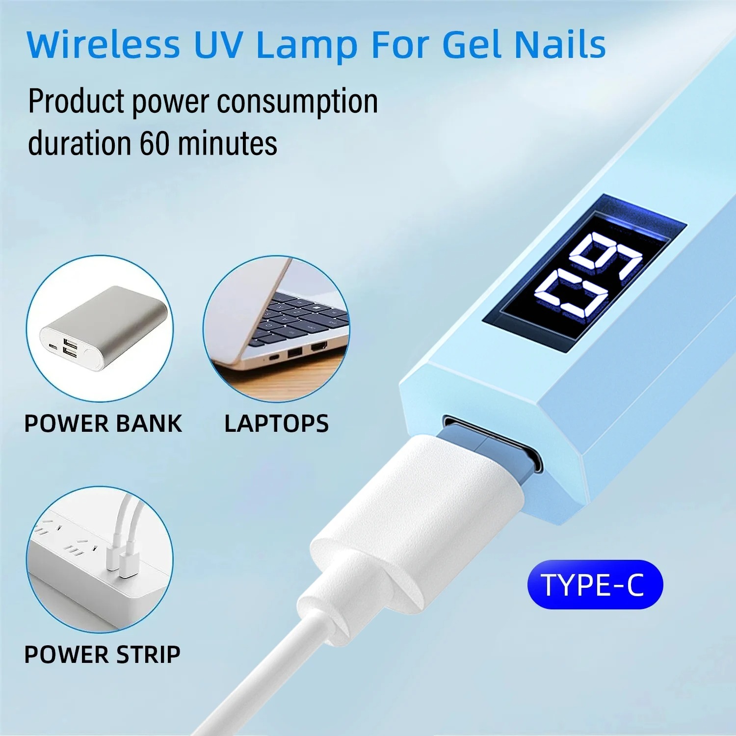 ️ Monja® Handheld Mini Portable Nail Quick UV Drying Lamp UV Adhesive Glue Lamp DIY Manicure ...