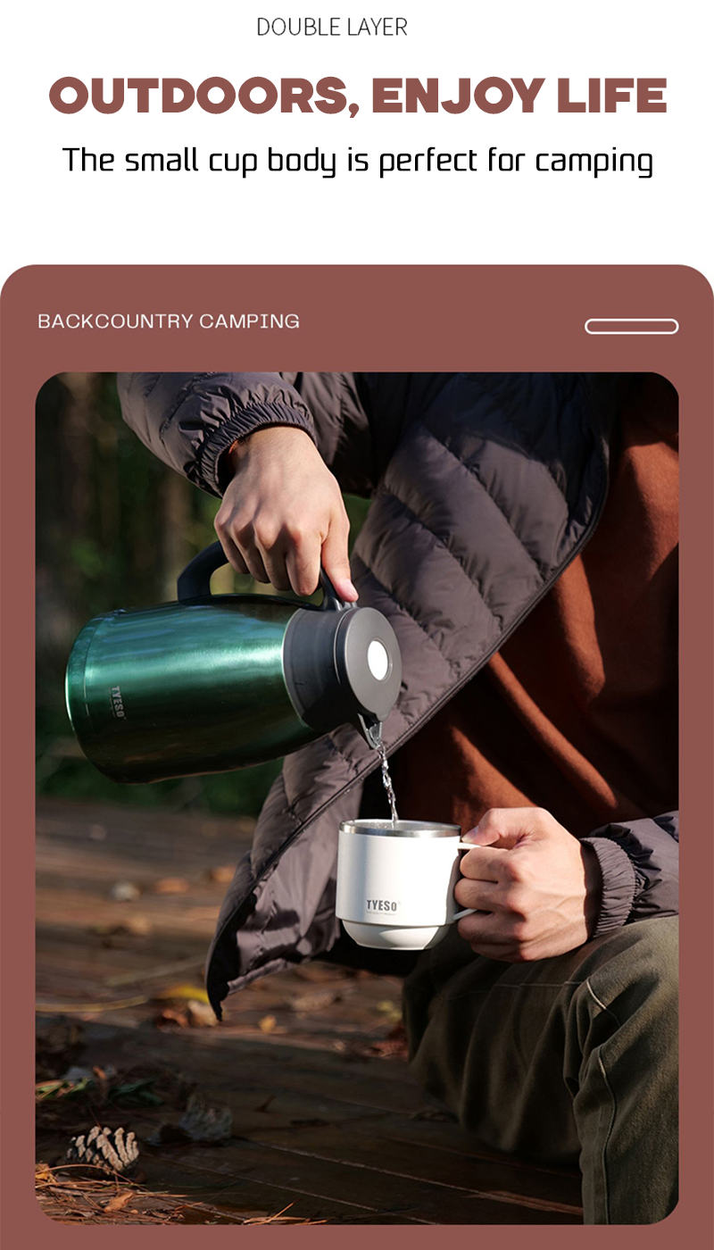 TYESO TS-8825 Classic Insulated Thermal Coffee Cup 330ml With Handle 304 Cawan Kopi Office Water ...