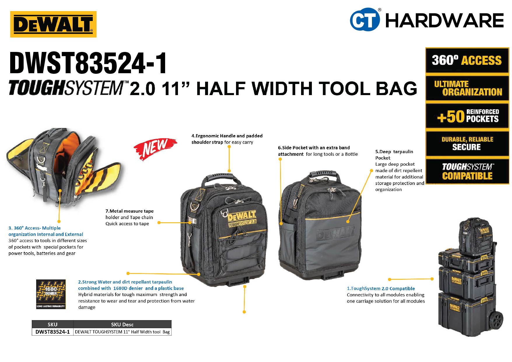 Dewalt TOUGHSYSTEM® 2.0 | TSTACK Soft Fabric Tool Bag | Storage Range ...