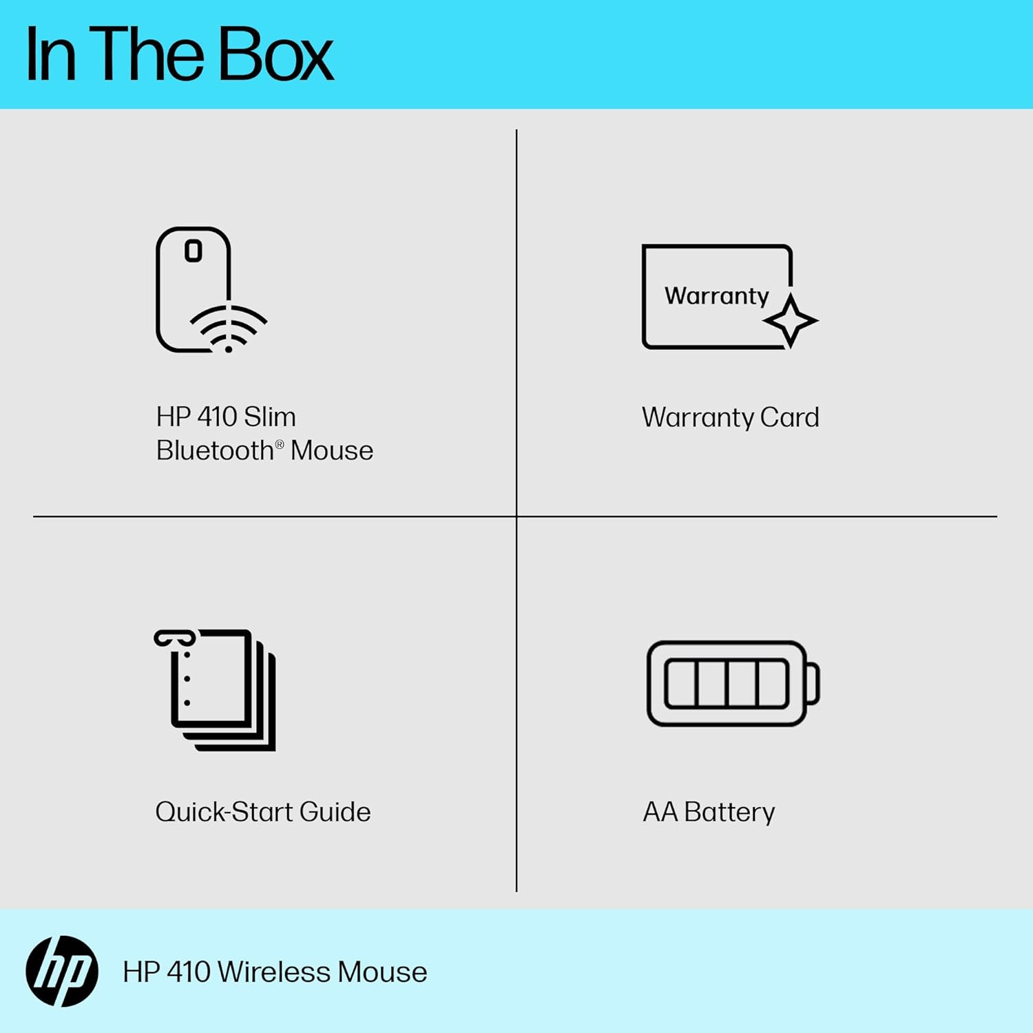 HP 410 Slim Silver Bluetooth Mouse | HP 410 Slim White Bluetooth Mouse ...