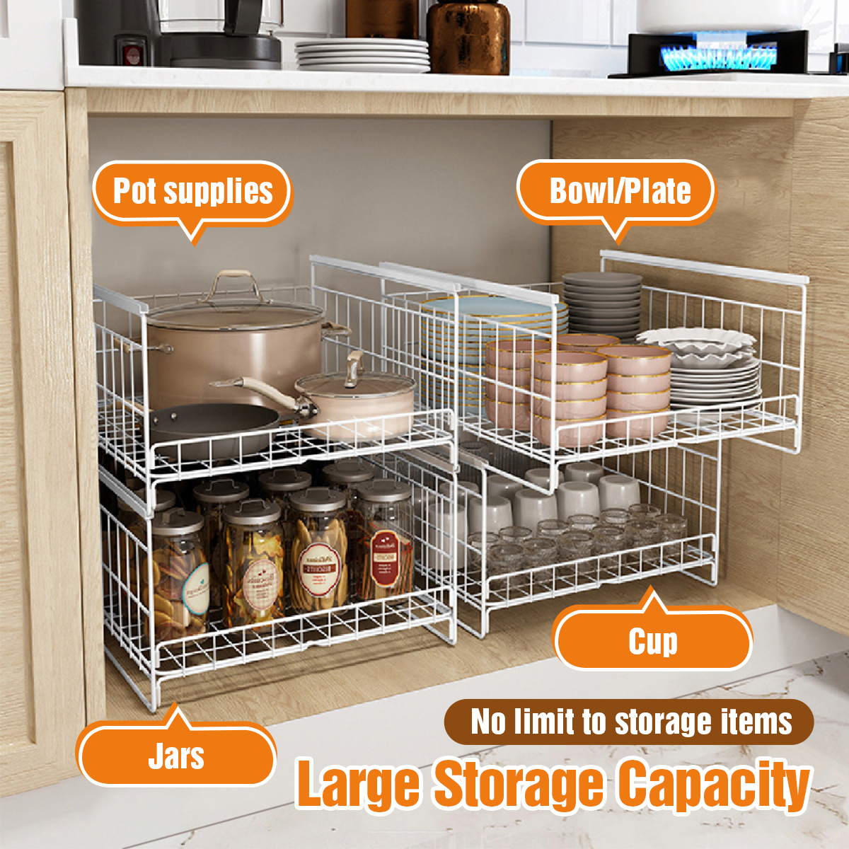 Stainless Steel Pull Out Rack Pull Out Basket For Kitchen Cabinet ...