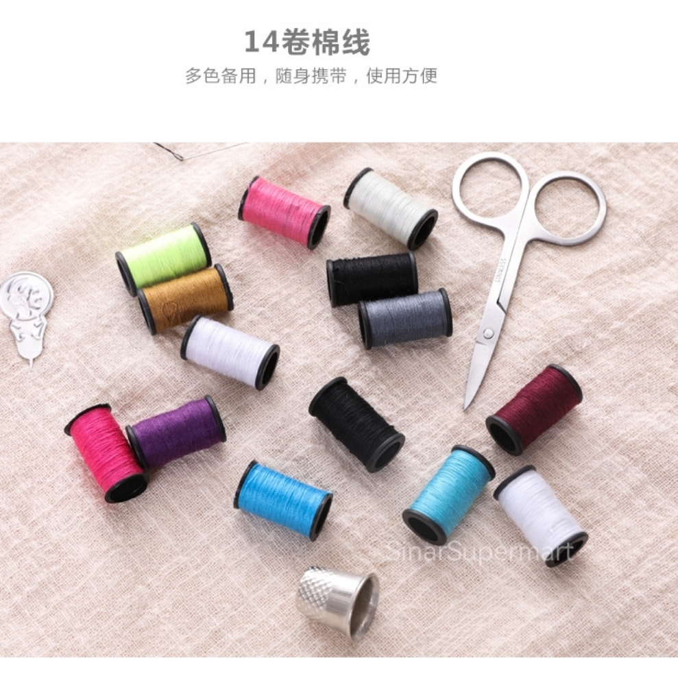 SinarSupermart Travel Sewing Kit Needle Thread Scissors all in 1 jahit ...