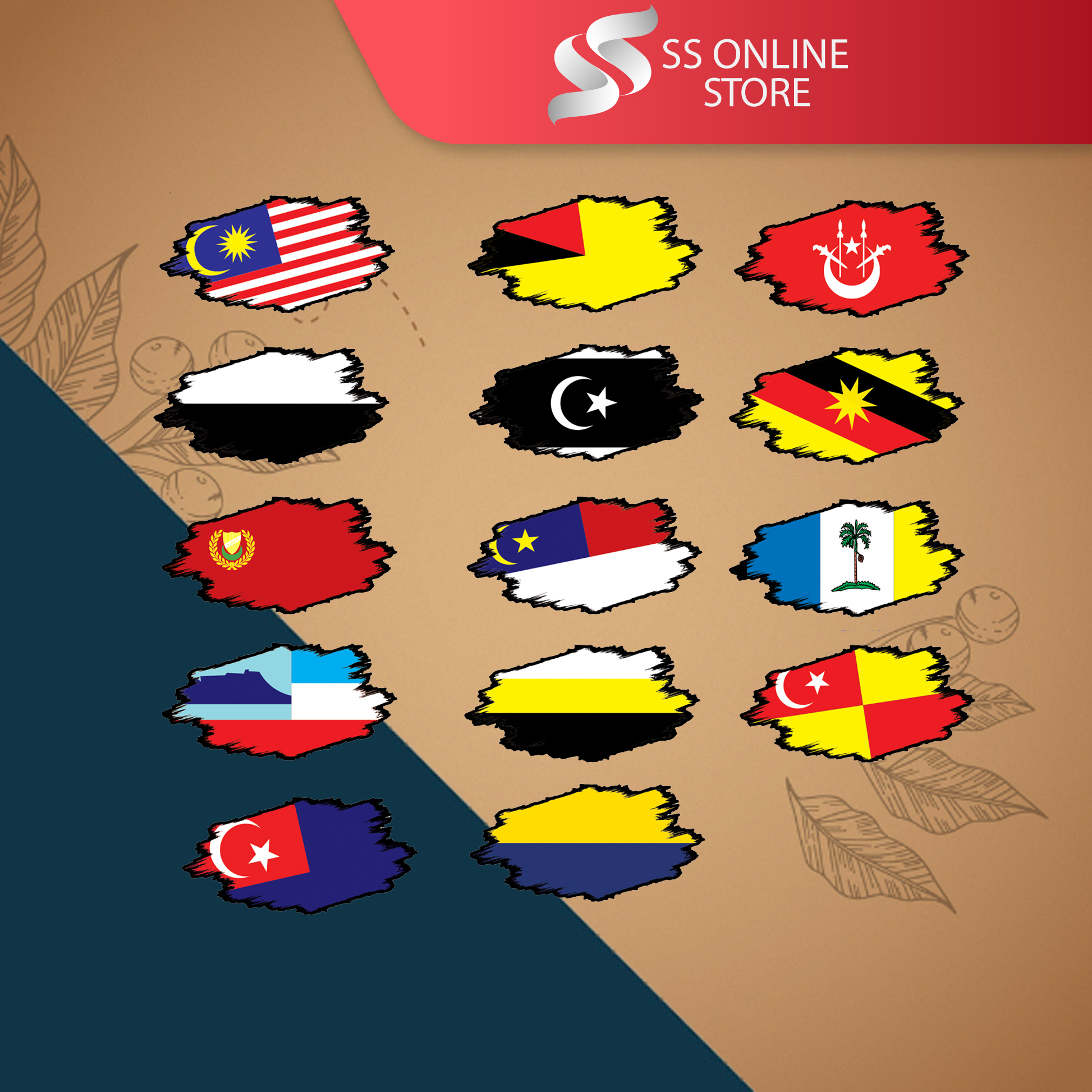 Car Sticker Bendera Malaysia Sticker Flag Motor Sticker Negeri ...