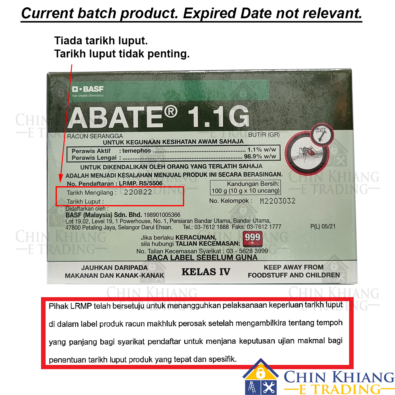 BASF B1010 Abate 1.1G Aedes Mosquito Larvae Killer 10 x 10g | Shopee Malaysia