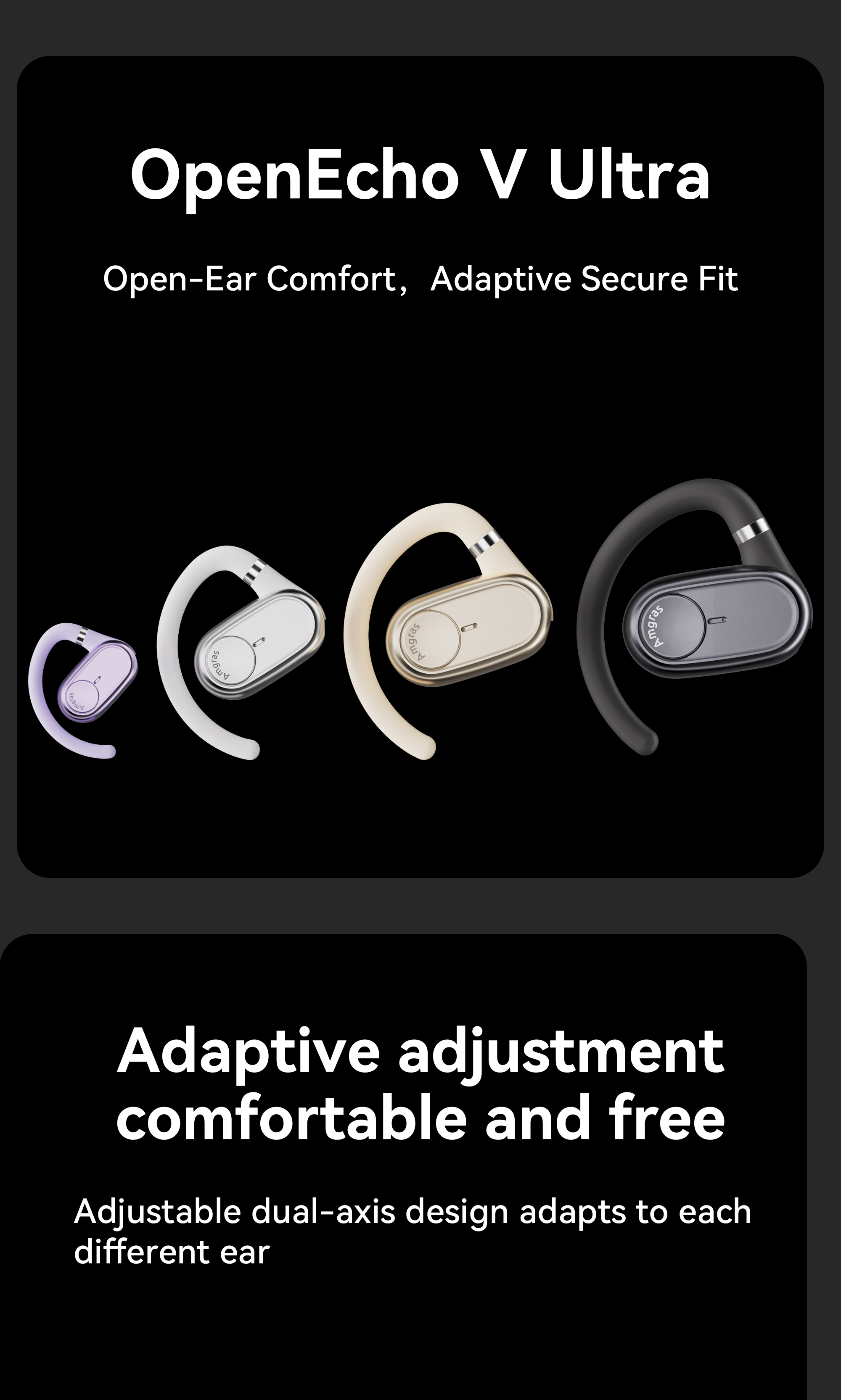 Amgras OpenEchoⅤ Ultra Air Conduction earphone bluetooth wireless ...