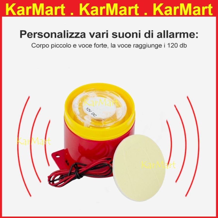 12V 1 Tone 6 Tone Mini Wired Horn Siren Sound Alarm System Warning Horn ...