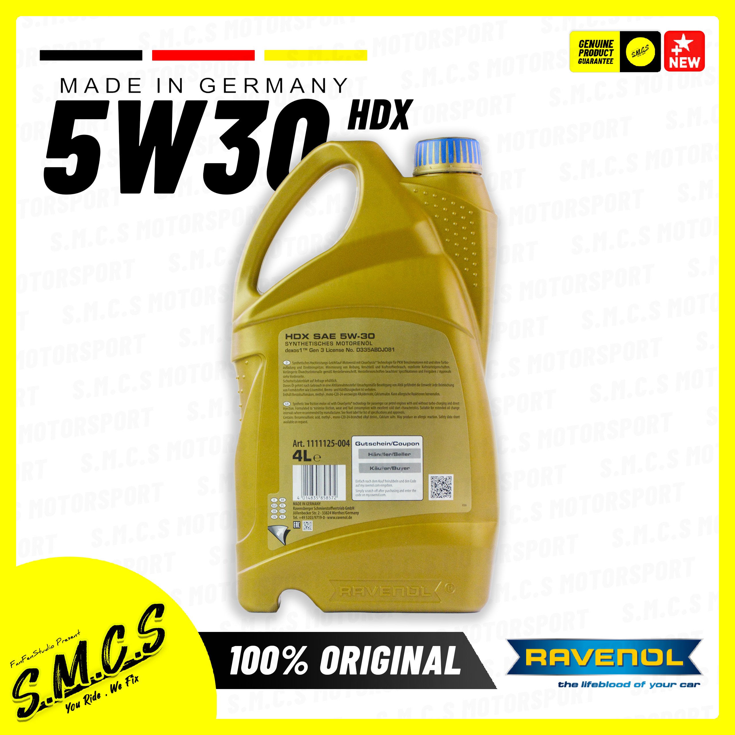 RAVENOL HDX SAE 5W-30 CleanSynto® [4L] Synthetic Engine Oil 100 ...