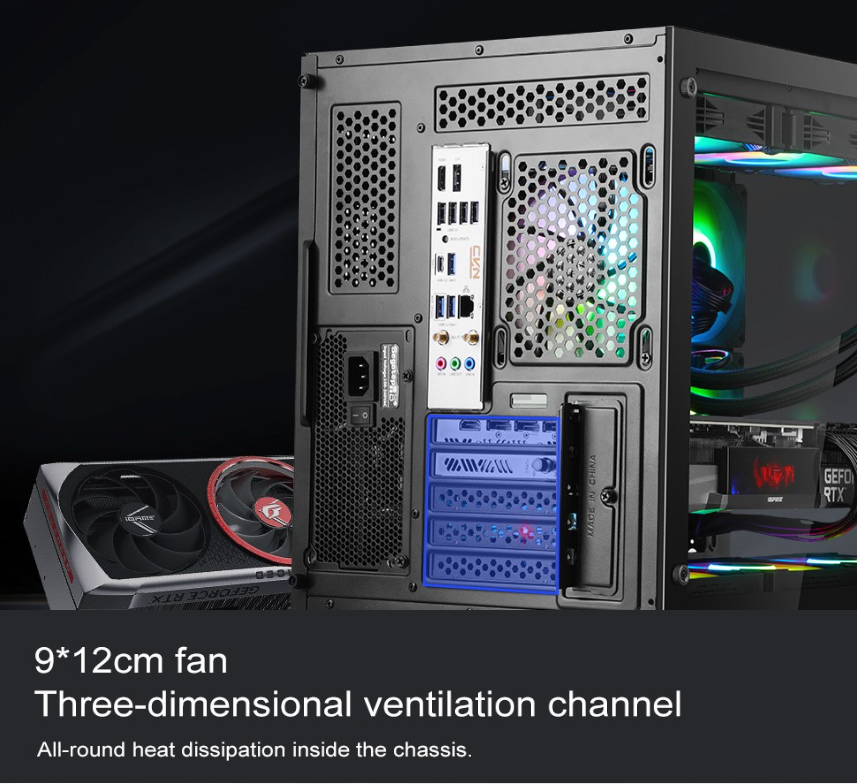 Segotep LUMI II BLACK / LUMI 2 WHITE MATX M-ATX PC Gaming Case Chassis ...