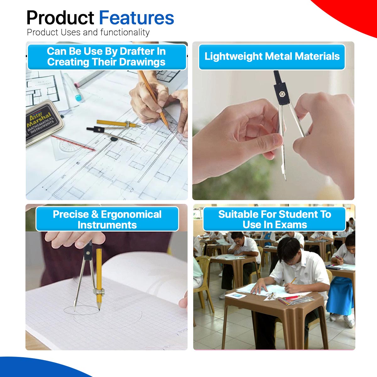 Astar Marshal Geometry Set Mathematical Instruments WH-808 -(SET ...