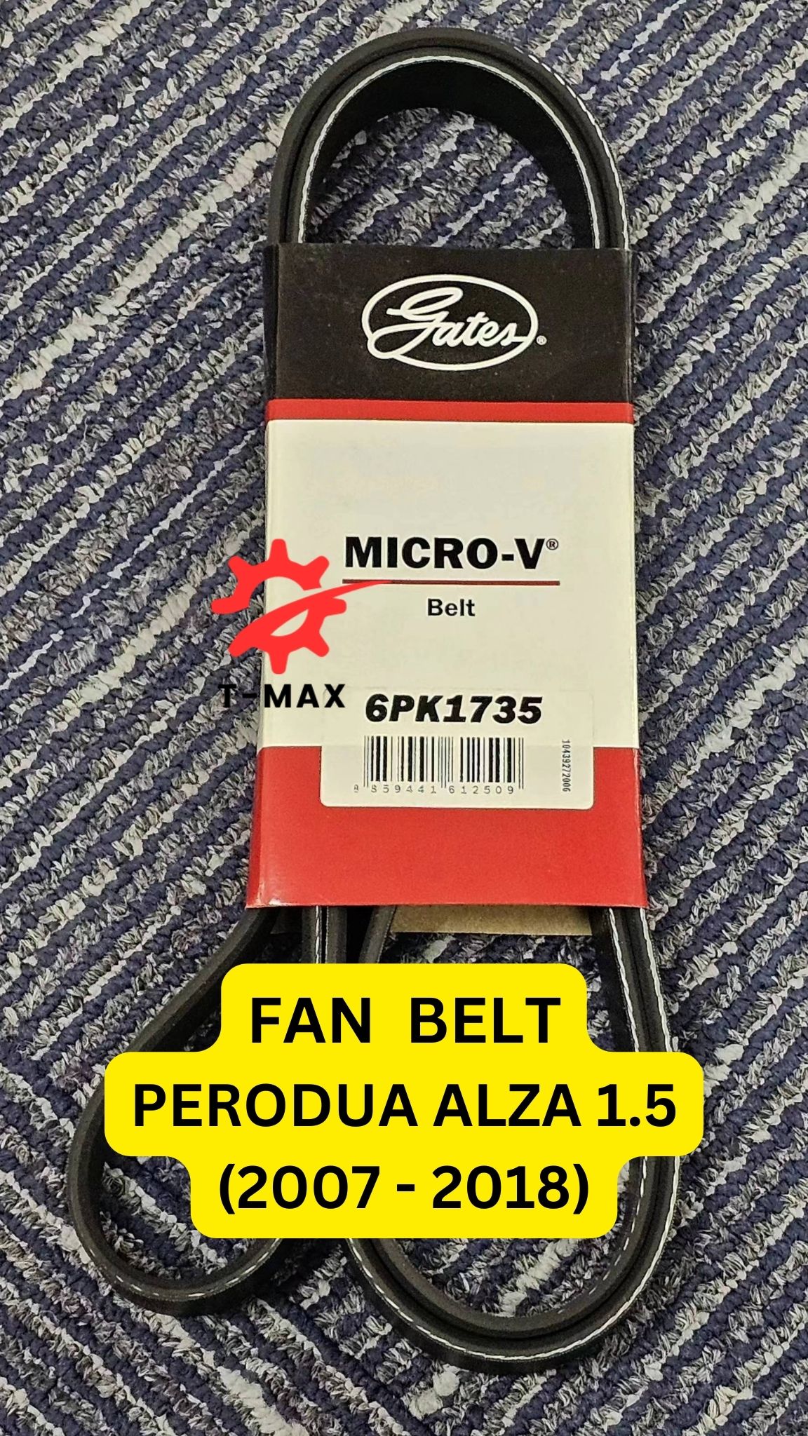 ( GATES ORIGINAL) PERODUA ALZA 1.5 (2007 - 2018) - 6PK1735 MICRO V-BELT ...