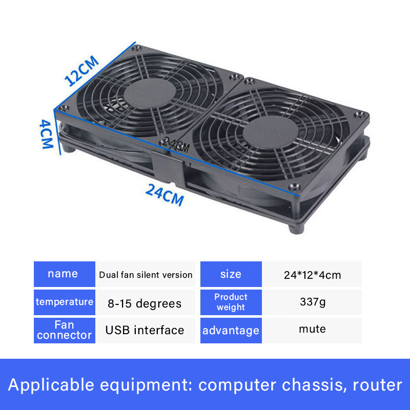 🔥1800RPM USB Router Cooling Fan Powerful WiFi Modem Cooling Rack For TV ...