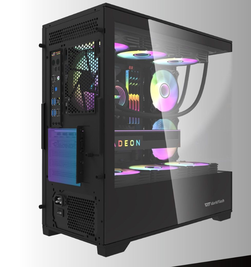 DarkFlash DK415P Tempered Glass AIGO Megaview BLACK WHITE MATX M-ATX PC ...