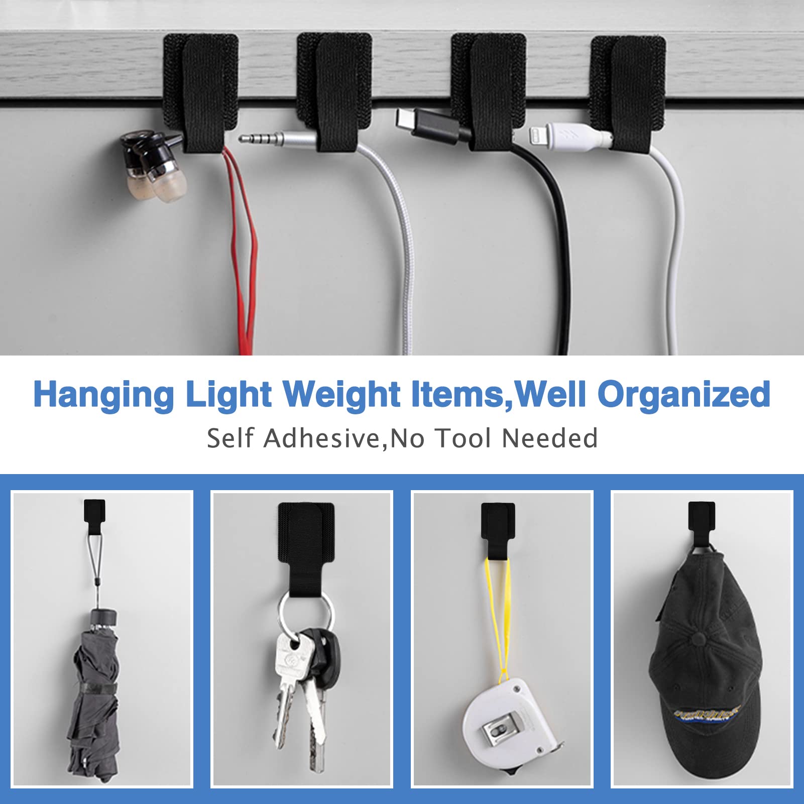 Self Stick Wire Organizer Cable Tie Desktop Cable Management Data Cable ...