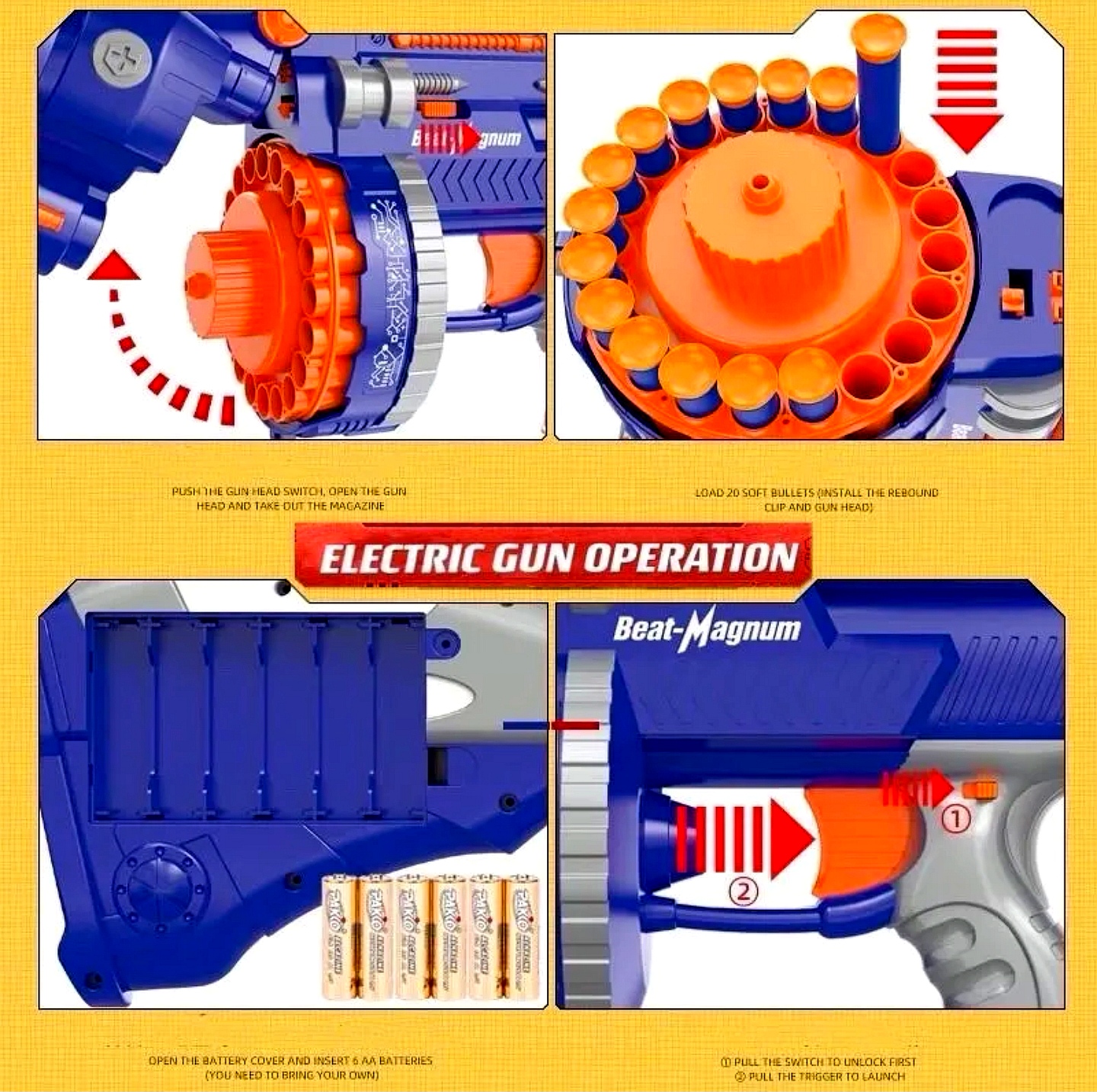 Soft Bullet Gun Blaster For Kid Or Adults /pistol peluru lembut ...