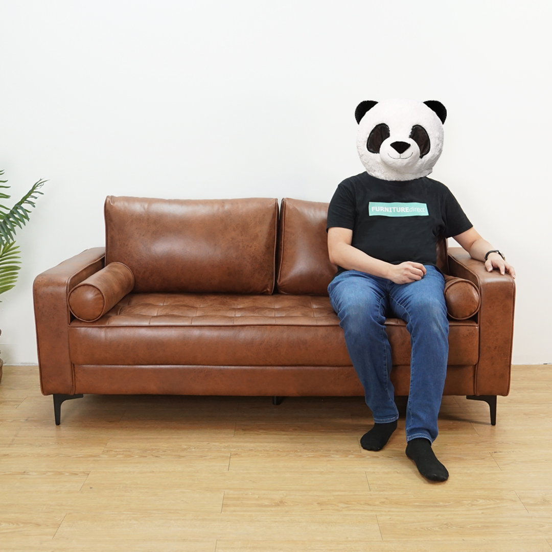 Furniture Direct VELOZ 3 Seater Sofa in Leather look Synthetic Fabric ...