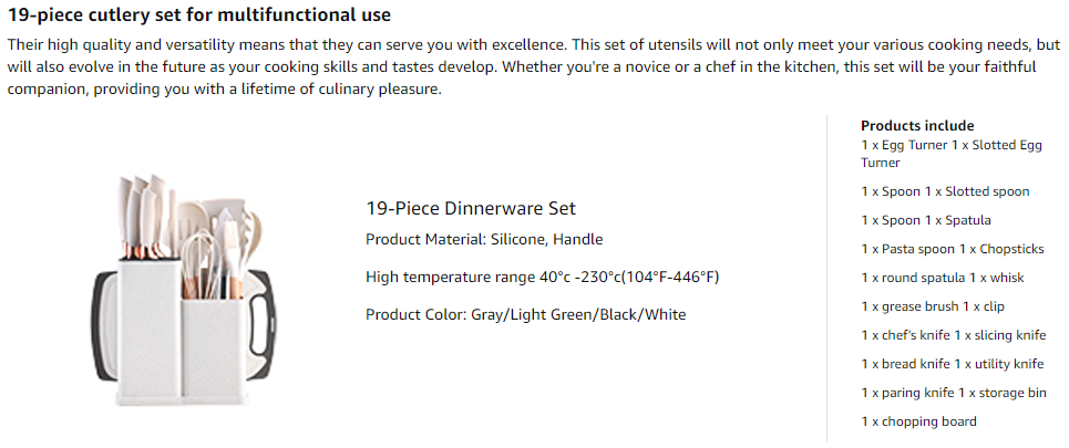Master Blade Cooking Utensils Set 19 Kitchen Set Utensils Set with 11 ...