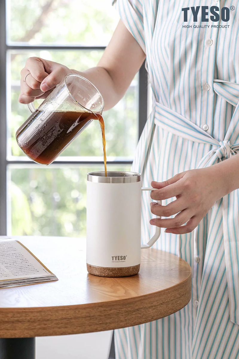 TYESO Thermal Coffee Cup With Side Handle (530ml/710ml) TS-8836/TS-8837 | Shopee Malaysia