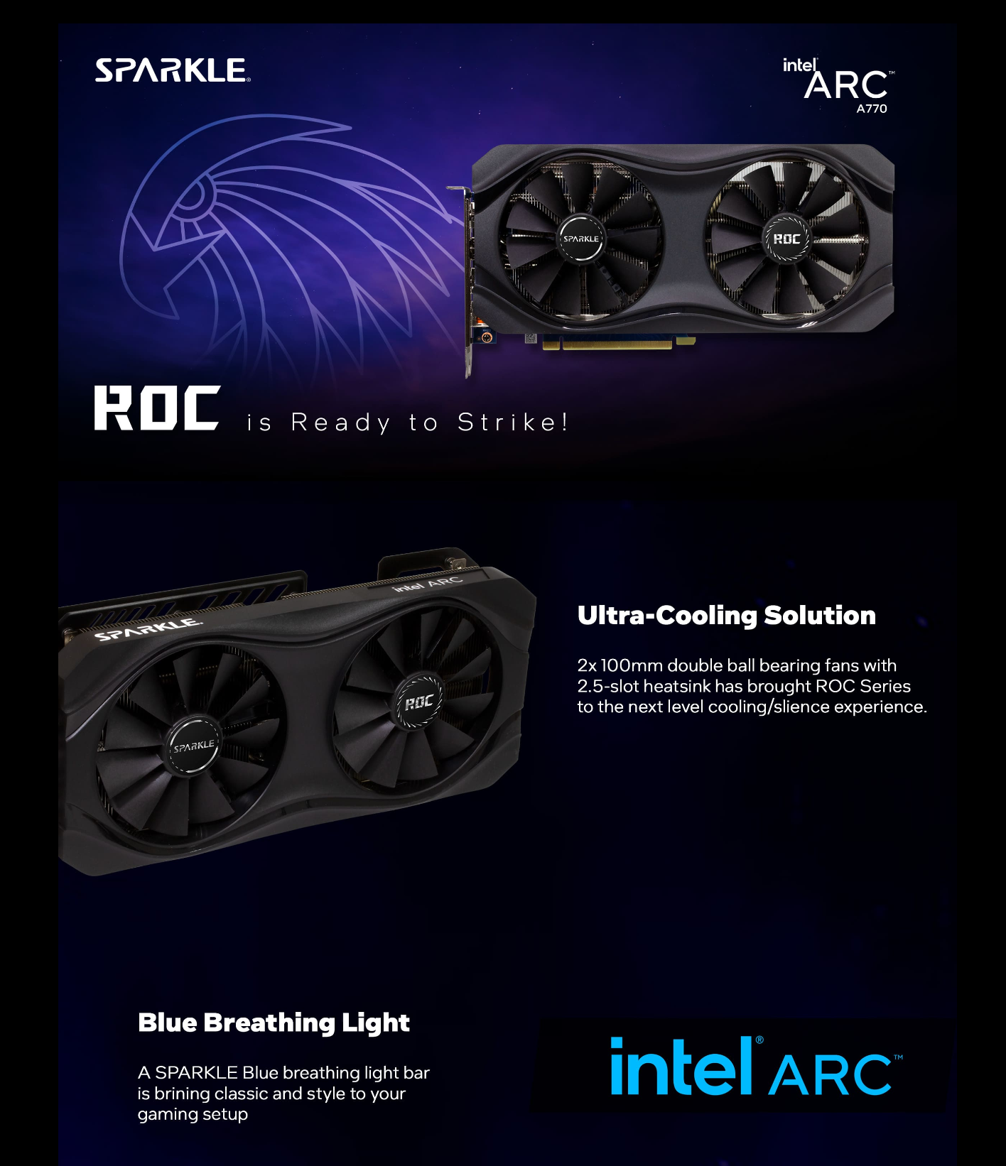 SPARKLE Intel® Arc™ A770 ROC OC Edition, 16GB GDDR6 - 1A1-S00413300G ...