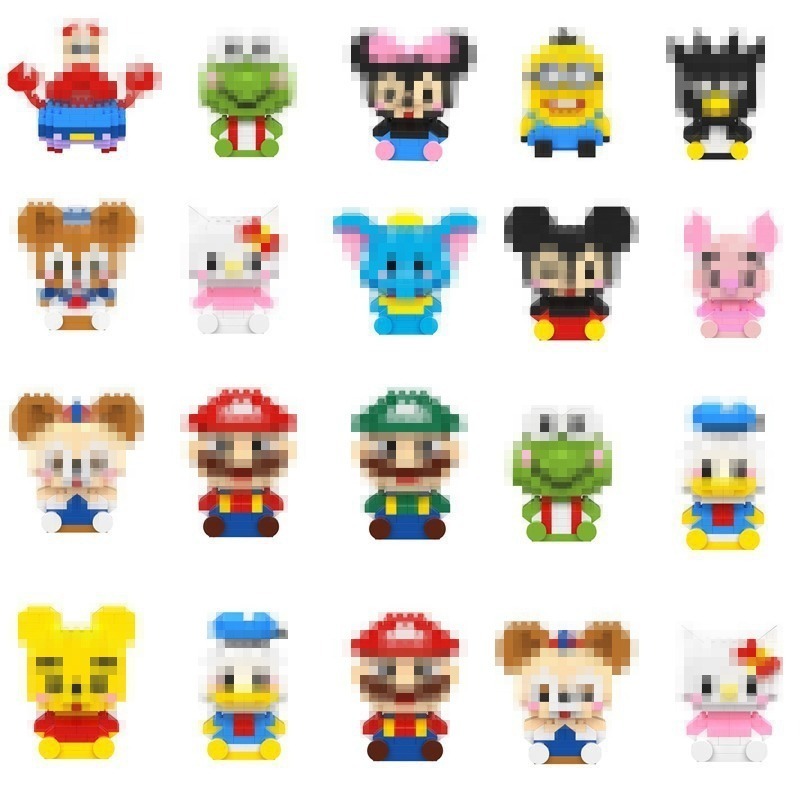 Mini Cute Cartoon Tiny Puzzle Kids Micro Building Blocks Children DIY ...