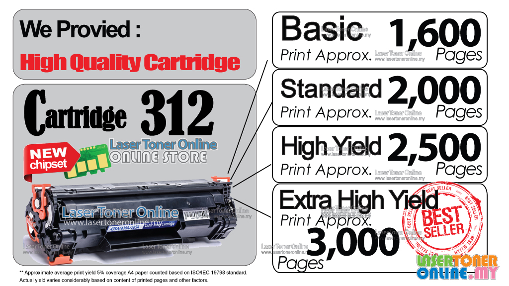 3x Compatible to canOn Cartridge 312 LASER SHOT LBP-3018 LBP-3018B LBP ...