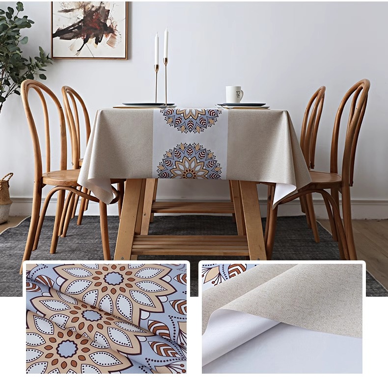 Nordic style tablecloth waterproof, oil resistant, wash free PVC ...