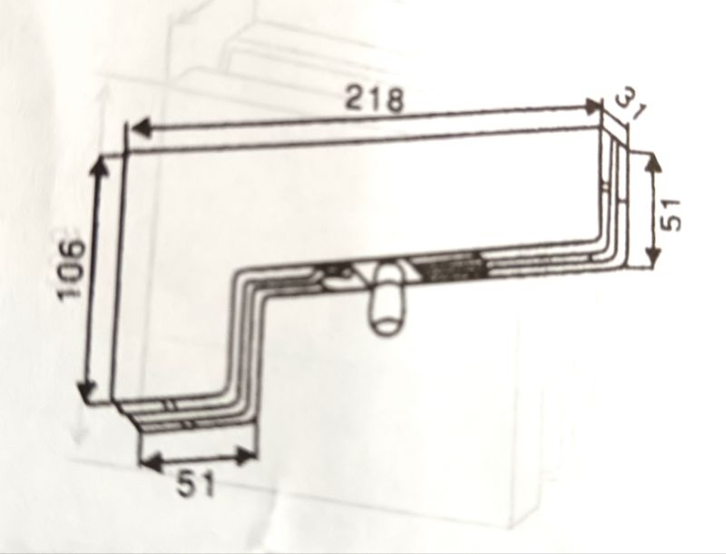 PT40 Stainless Steel L Patch For Glass Door L Clip pintu kaca pengambit ...