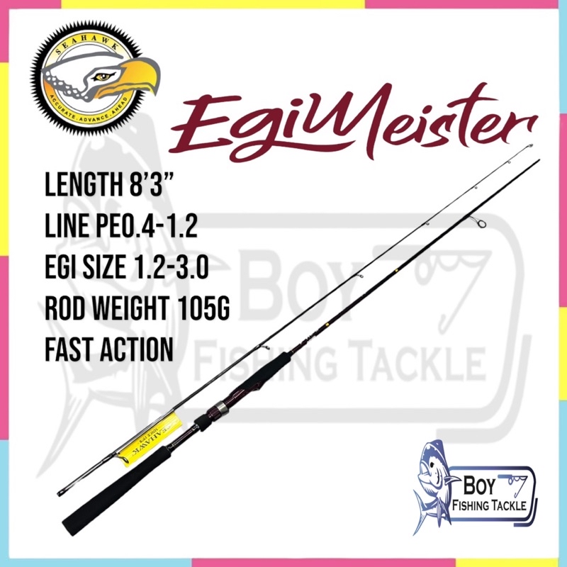 2024 SEAHAWK EGI MEISTER COMBO SET EGING ROD SET EGING REEL EGING ROD FISIHING SET CANDAT SOTONG ...