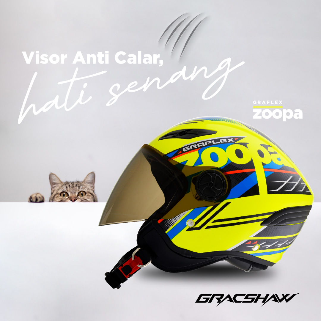 [New Launch] Gracshaw Helmet Half Graflex G666 Scooter Helmet 2/3 Steng Helmet Demi Jet Topi ...
