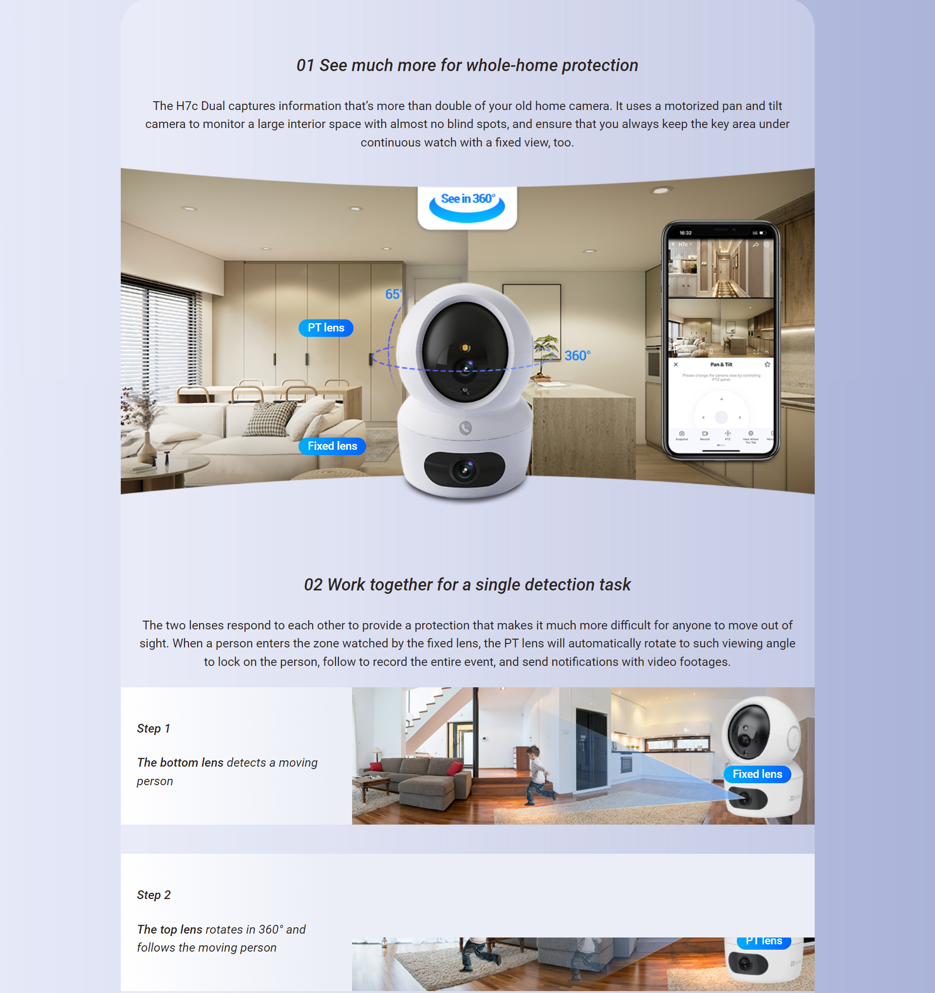 EZVIZ H7C dual lens 8MP Pan & Tilt WiFi Home Security CCTV IP Camera ...