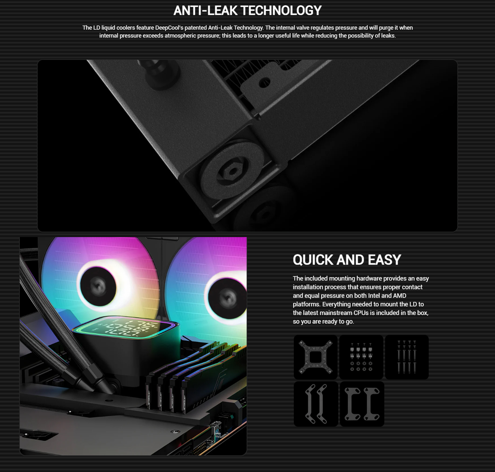 DEEPCOOL ARGB Liquid Cooling With Digital Status Screen LD240/LD360 ...