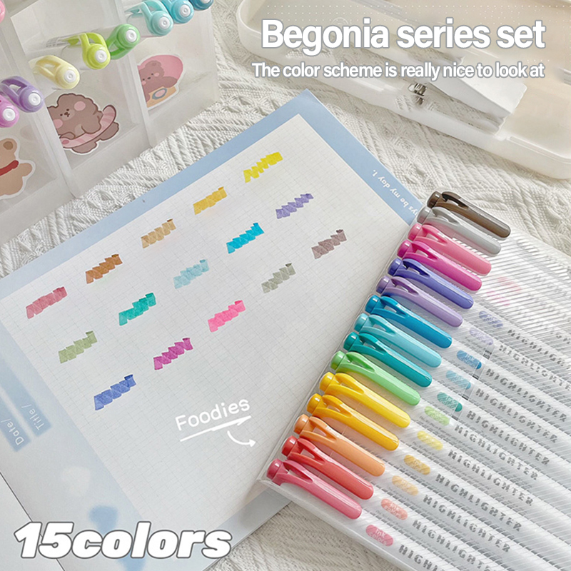 ️30 Color Creative Double-headed Highlighter Set Student Classroom ...