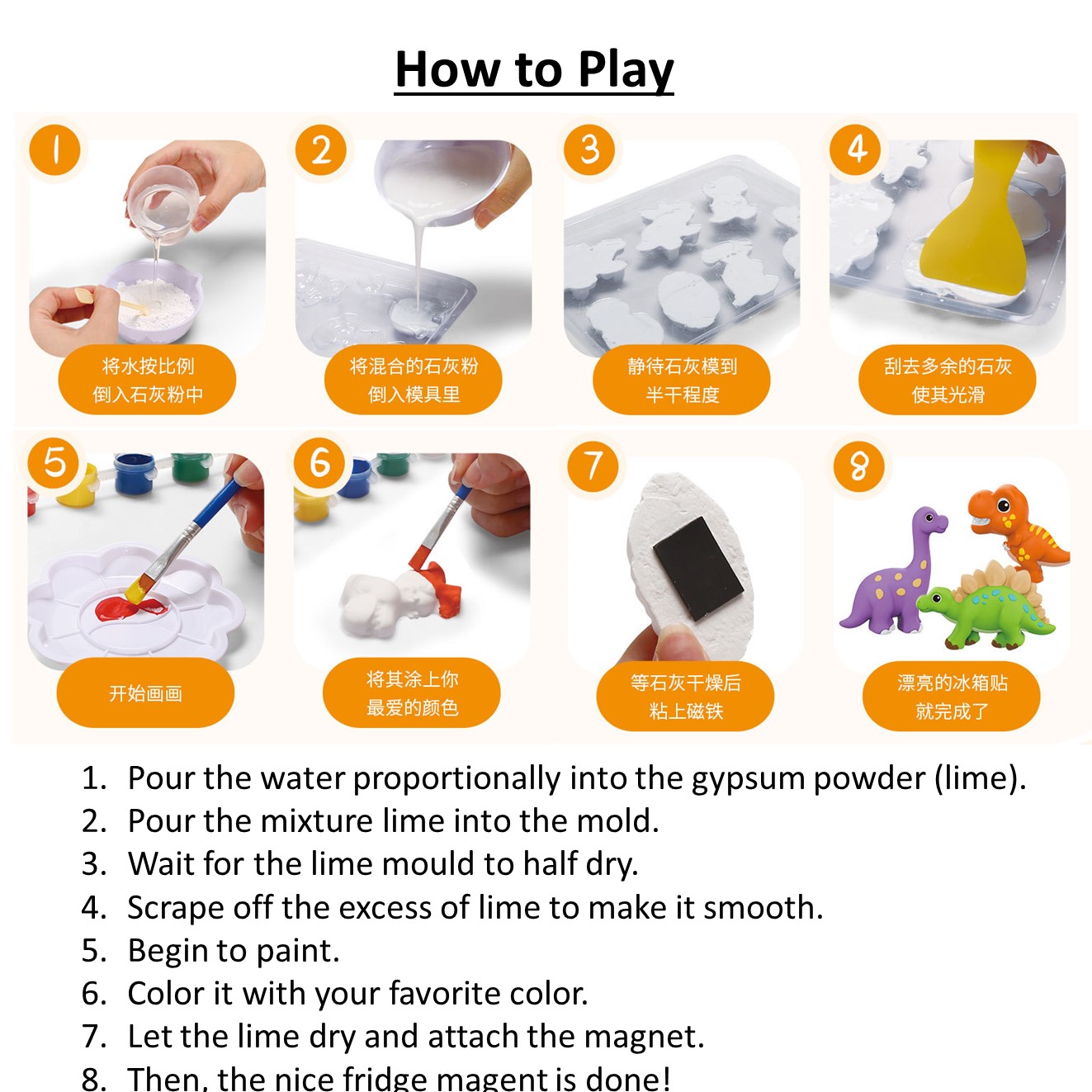 TT24 Creative DIY Plaster Toy Mould & Paint Coloring doll Painting ...